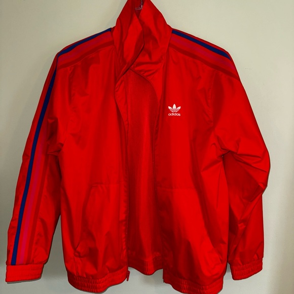 adidas | Jackets & Coats | Adidas Red Windbreaker Nylon 2 Piece ...